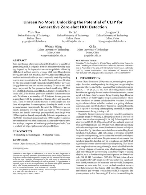 8unseen No More Unlocking The Potential Of Clip For Generative Zero Shot Hoi Detection Pdf