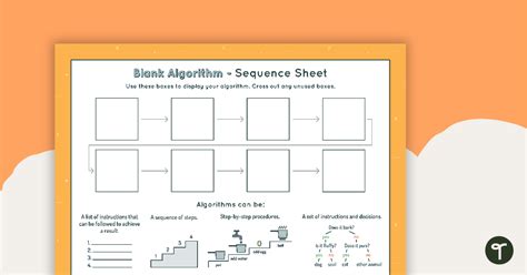 8 step algorithm sequence sheet middle primary teach starter