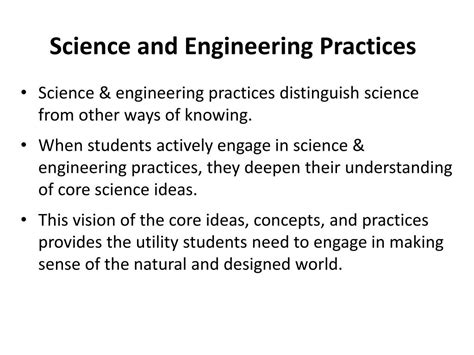 Ppt Scientific And Engineering Practices In The Framework And Next
