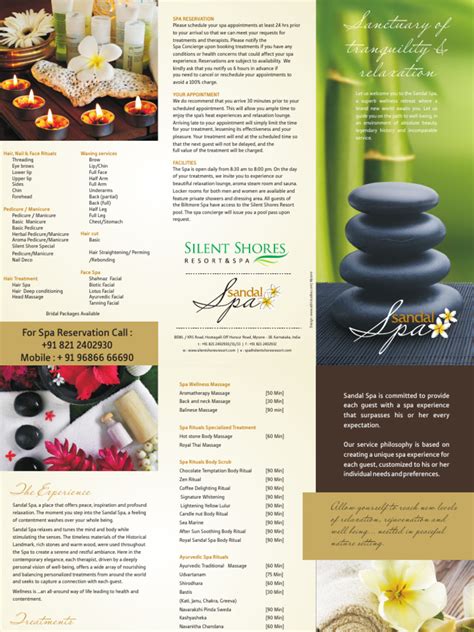 Spa Menu Pdf