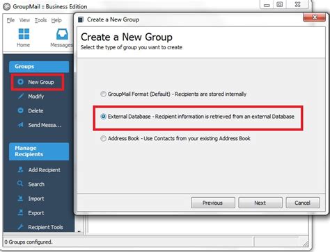 how to connect groupmail to a mysql database free group email and
