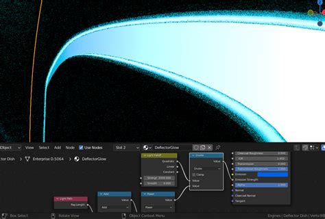 cycles render engine adjust principled bsdf emission falloff rate