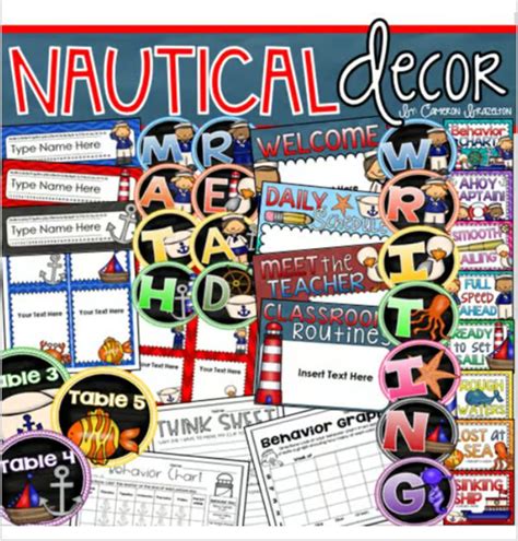 Nautical Theme Class Decor Bundle Behavior Chart Name Plates Labels Signs In 2024