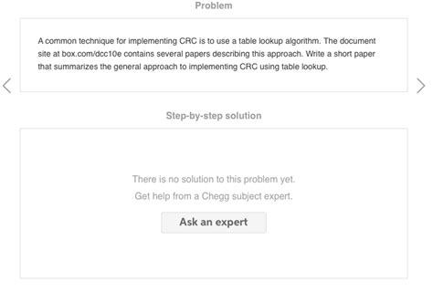 Solved Problem A Common Technique For Implementing CRC Is To Chegg
