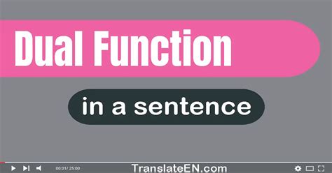 Dual Function In A Sentence
