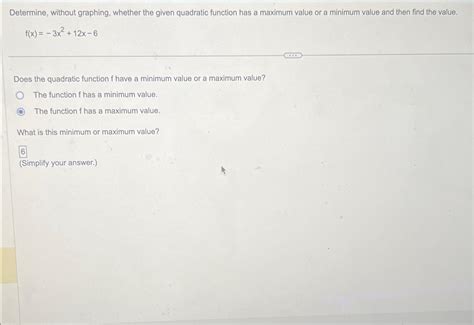 Solved Determine Without Graphing Whether The Given