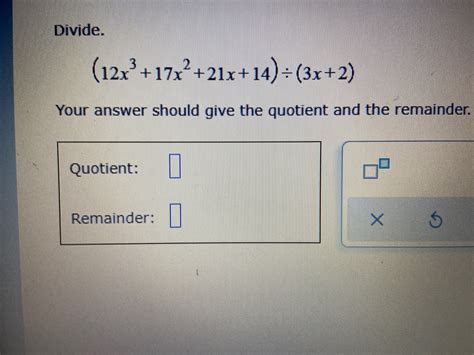 Answered Divide 12x 17x 21x 14 3x 2 Your Bartleby