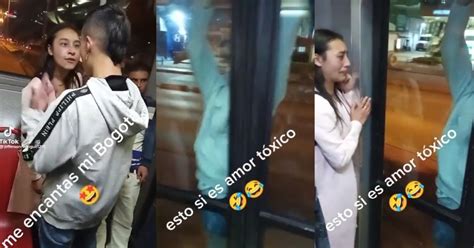 Video Joven Se Cuelga De Puerta De Autob S Para Perseguir A Su Novia Lo Califican De T Xico