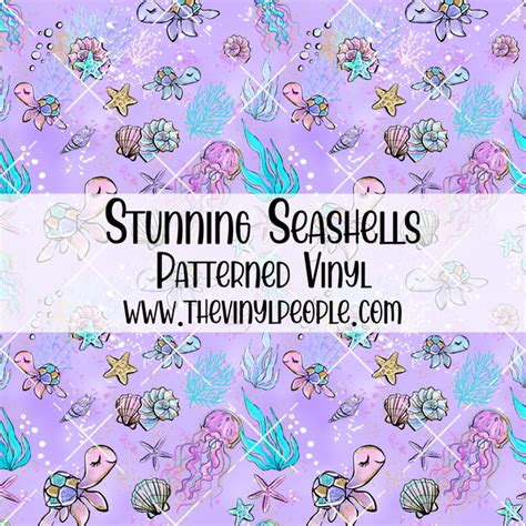 sea turtles and shells patterned vinyl thevinylpeople