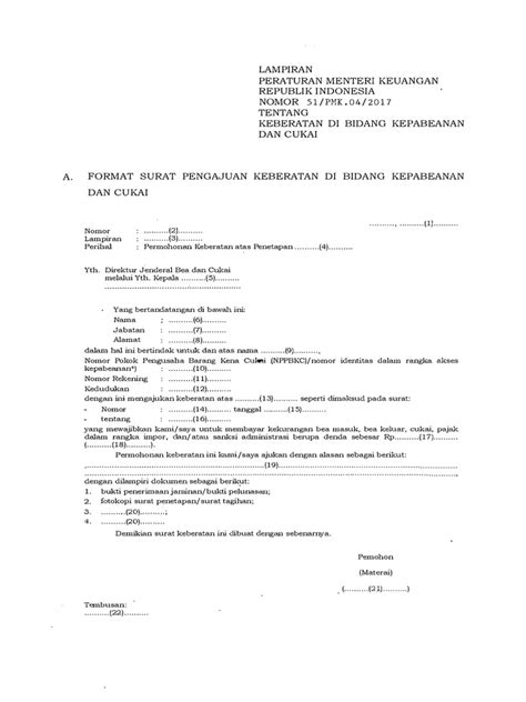 Format Surat Pengajuan Keberatan Pdf