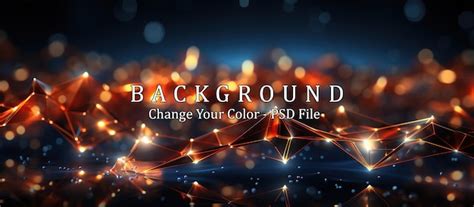 Premium Psd Chaotic Particles Network Connection Structure Futuristic Background With Glowing