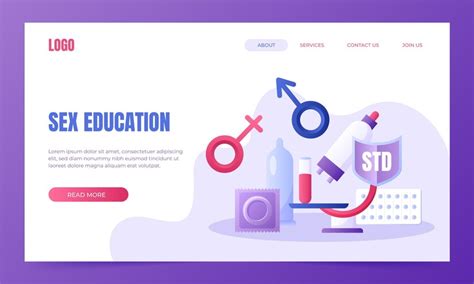 그라디언트 성교육 방문 페이지 무료 벡터