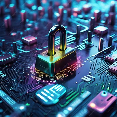 Premium Photo Cyber Security Lock And Computer Circuit Board With Binary Code Technology And