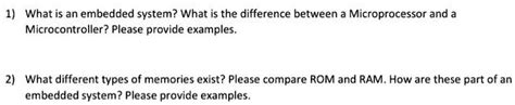 1 What Is An Embedded System What Is The Difference Between A Microprocessor And A