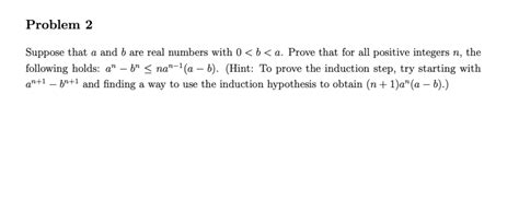 Solved Problem Suppose That A And B Are Real Numbers With Chegg