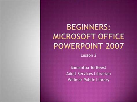 microsoft office word 2007 lesson 1 ppt