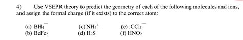 solved use vsepr theory to predict the geometry of each of