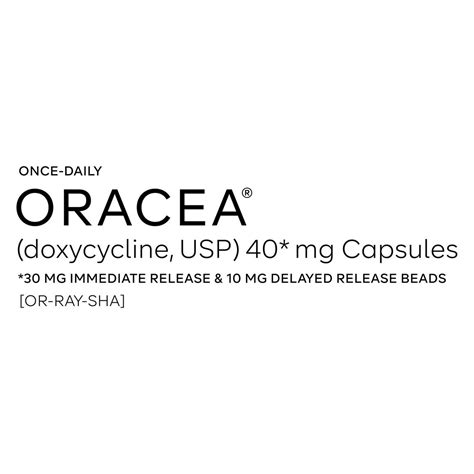 Oracea® Doxycycline Usp Capsules 40 Mg