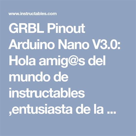 Grbl Pinout Arduino Nano V30 Arduino Cnc
