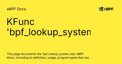 kfunc bpf lookup system key ebpf docs