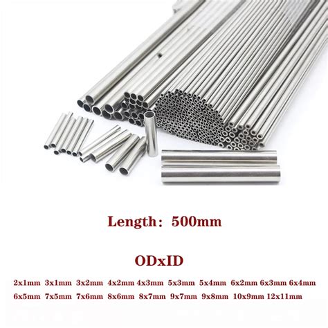 304 스테인레스 스틸 모세관 스틸 튜브 Od 1 12mm 스테인리스 심리스 중공 원형 튜브 Diy 재료용 500mm 1