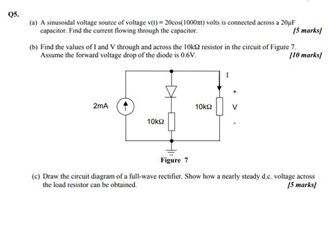 Solved Q volts is connected across a μF a A sinusoidal Chegg com