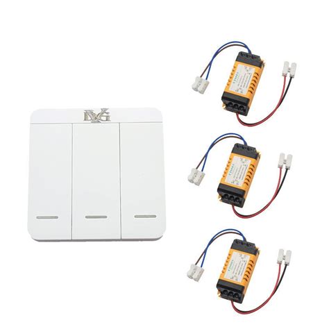 家用燈具免佈線無線遙控開關 通電關燈110v~220v三鍵開關 移動開關改裝led 可在一個地方無線遙控三個電燈 蝦皮購物