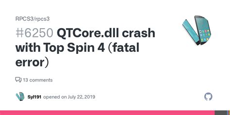 Qtcoredll Crash With Top Spin 4 Fatal Error · Issue 6250 · Rpcs3