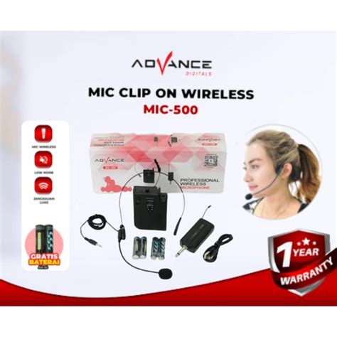 Jual Mic Bando Wireless Advance Mic Mic Bando Wireless Mic Clip On Microphone Eksternal