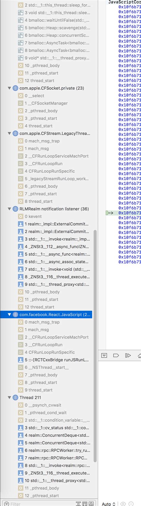 Xcode Pauses Inside Javascriptcore When Using The Chrome Debugger · Issue 1095 · Realmrealm Js