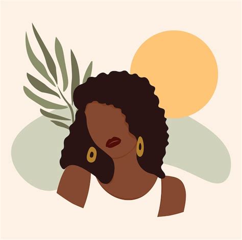 Premium Vector Simple Abstract Female Portrait