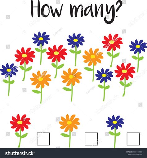 How Many Objectspreschool Counting Activities Printable 库存矢量图（免版税）1833160555 Shutterstock