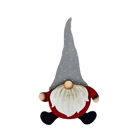 Wooden Gnome 14 Gray Hat Easel Back Christmas Forever
