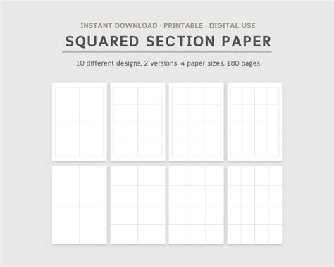 Split Page Note Paper 10 Types Idea Brainstorming Note Printable Planner Templates A4