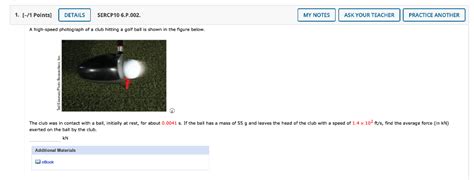 Solved 1 1 Points] Details Sercp10 6 P 002 My Notes Ask