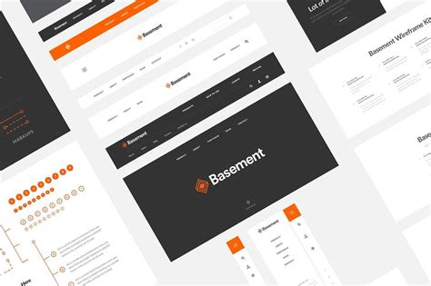 basement wireframe kit complete photoshop free sketch works