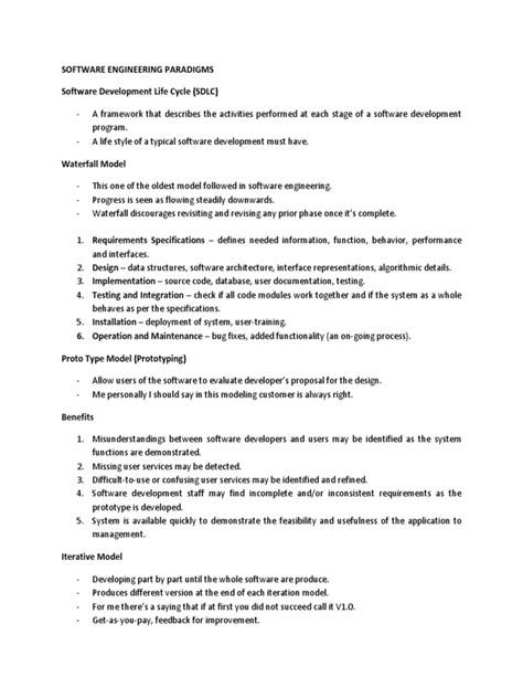 Software Engineering Paradigms Software Development Life Cycle Sdlc