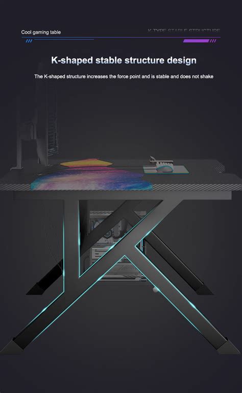 Rgb Pc Gaming Desk Professional Gaming Office Lighting