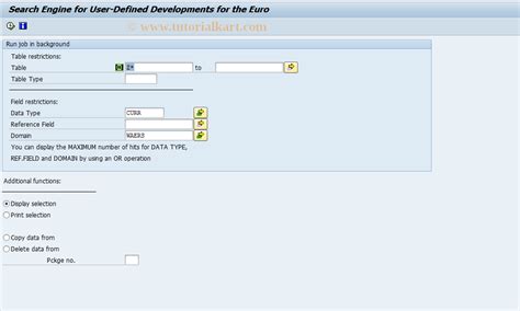 EWK SAP Tcode Customer Development Find Fields