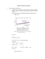Mod Homework Solution Pdf Module Homework Solutions Carbon Adsorption Linearization