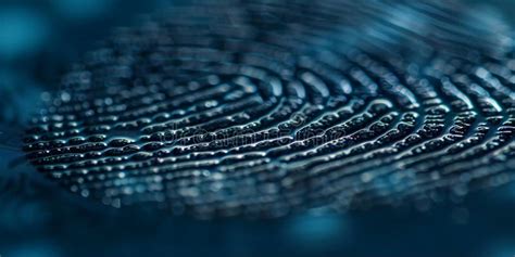 Up Close Scan Of Fingerprint On Computer Screen For Data Security Concept Fingerprint Scanning