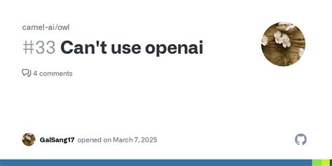 Cant Use Openai · Issue 33 · Camel Aiowl · Github
