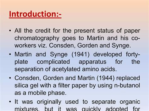 Presentation On Principle Of Paper Chromatography And Rf Value PPSX