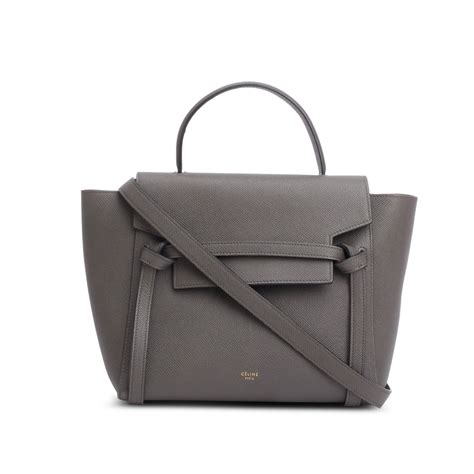 Celine Grey Grained Calfskin Micro Belt Bag W Strap Olivers