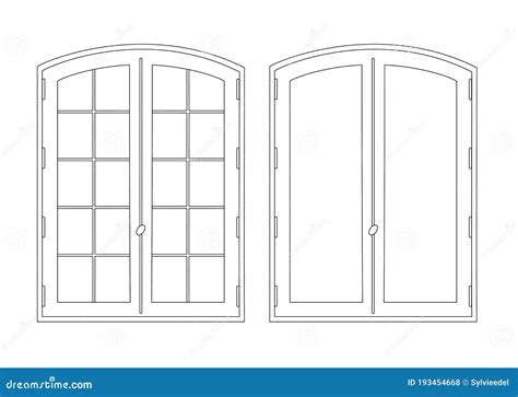 Drawing Two Windows Stock Vector Illustration Of Architecture