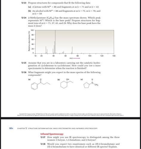 Solved Propose Structures For Compounds That Fit The Chegg