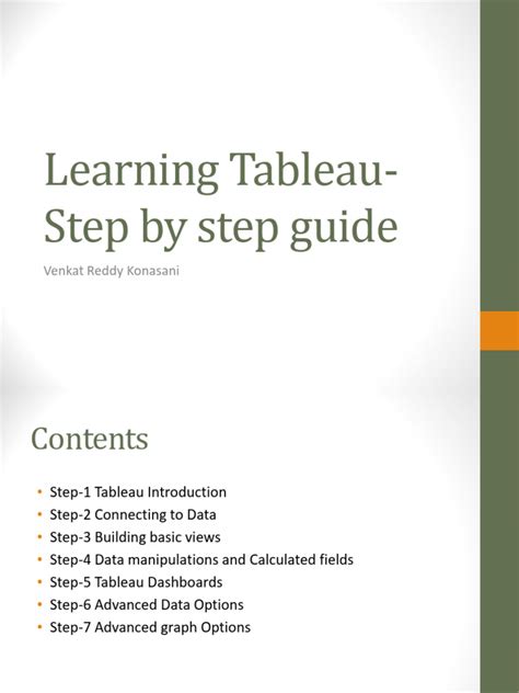 Learning Tableau Pdf