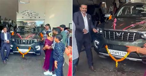 Mahindra Scorpio N Owner Breaks Into A Dance While Taking Delivery Of His Suv [video]