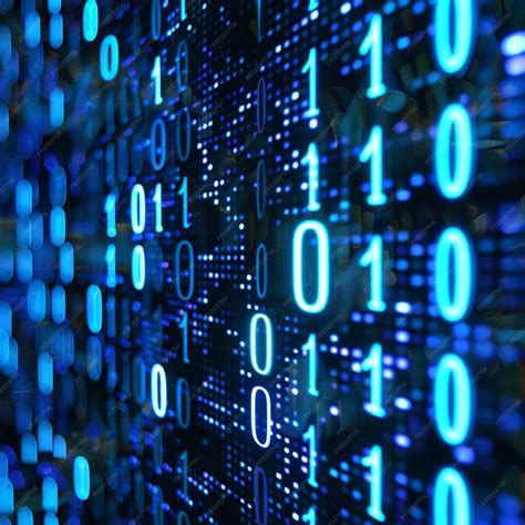 01 or binary code number pattern texture on the computer premium ai