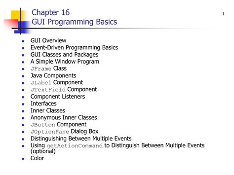 ppt chapter 16 gui programming basics powerpoint presentation free